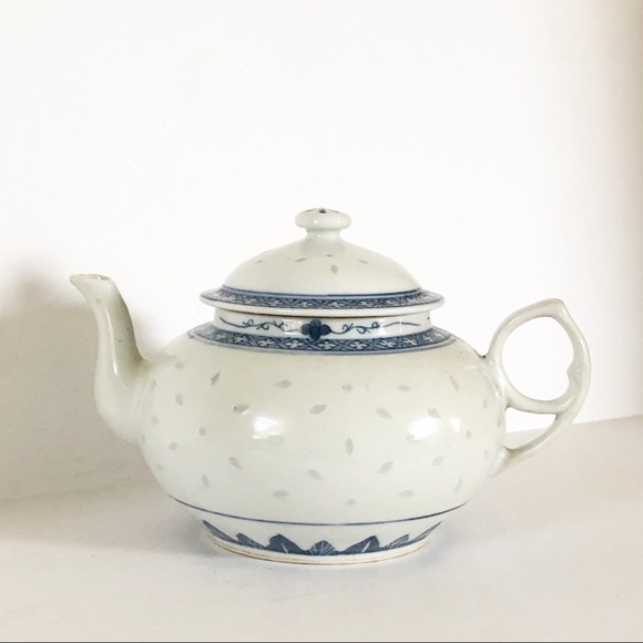 Vintage | Kitchen | Vintage Porcelain Rice Pattern Tea Pot | Poshmark